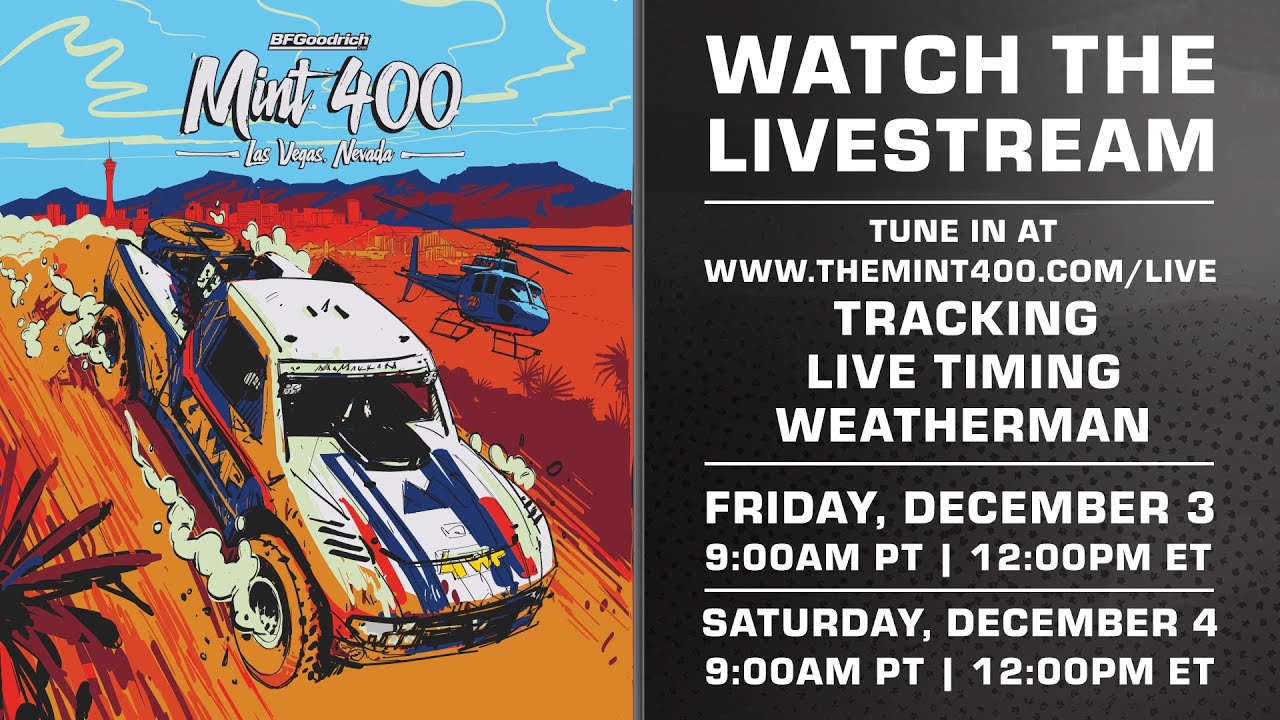 4×4: MINT 400 – LIVE STREAM – LIVE TIMING – LIVE TRACKING – STARTERS ...