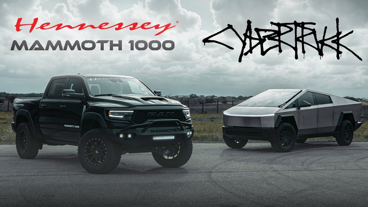 TESLA CYBERTUCK vs. RAM TRX Mammoth 1000 – The GIANTS battle / Der ...