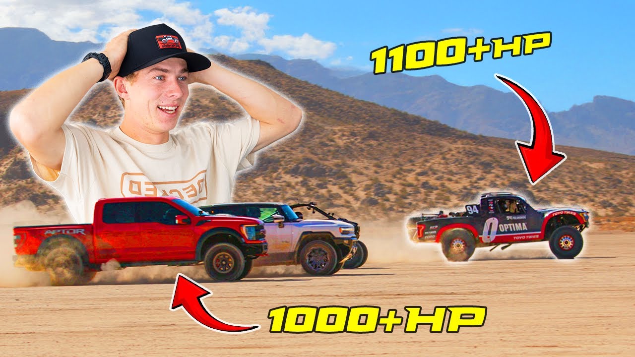MONSTER DRAG RACE: 1000HP Ford Raptor vs. Trophy Truck of Christopher ...