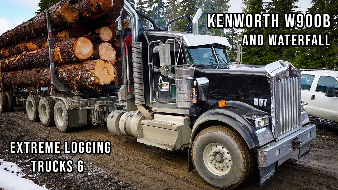 Extreme Logging Trucks 6 Kenworth W900B and Waterfall | OFFROADCRACKS.com